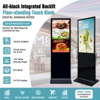 China 32 inch 65 inch Full Black 2K 4K Resolution Android PCAP Touch Screen Kiosk for sale