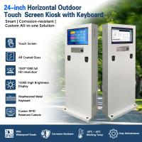 China 24 Inch IP65 Waterproof Outdoor Touch Screen Kiosk with 15000 Nits High Brightness and 316 Stainless Steel Housing for sale