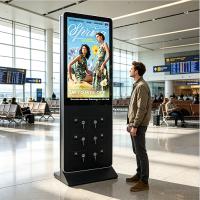 China 43 Inch HD Screen Digital Signage Kiosk with Lockable Charging Locker and Remote Advertising Management LCD Digital Display for sale