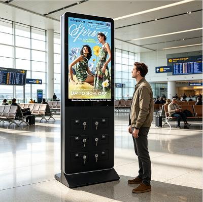China 43 Inch HD Screen Digital Signage Kiosk with Lockable Charging Locker and Remote Advertising Management LCD Digital Display for sale