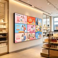 China 46 55 inch LCD Digital Signage Video Wall Screen with 500nits Brightness and Narrow Bezel 3.5mm Gap for Flexible Splicing for sale