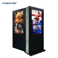 China 55 Inch Dual Screen Outdoor Digital Signage with IP65 Waterproof, 3000NITS Brightness, and Split Screen Playback for sale