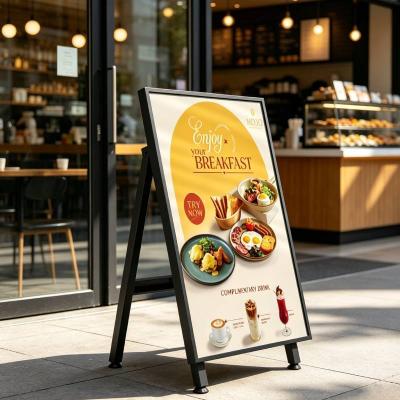 China Waterproof Outdoor A Frame Mobile Digital Signage 32 43 49 55 Inch Portable Advertising Kiosk, Standing Digital Menu Board Display for Fast Food Shop Cafe Restaurant for sale