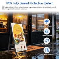 China Waterproof Outdoor A Frame Mobile Digital Signage 32 43 49 55 Inch Portable Advertising Kiosk, Standing Digital Menu Board Display for Fast Food Shop Cafe Restaurant for sale