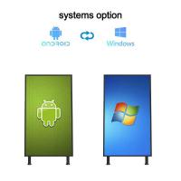 China Waterproof Outdoor A Frame Mobile Digital Signage 32 43 49 55 Inch Portable Advertising Kiosk, Standing Digital Menu Board Display for Fast Food Shop Cafe Restaurant for sale