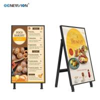 China Waterproof Outdoor A Frame Mobile Digital Signage 32 43 49 55 Inch Portable Advertising Kiosk, Standing Digital Menu Board Display for Fast Food Shop Cafe Restaurant for sale