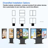 China 55inch 2500nits IP66 Fully Sealed  Waterproof Dual Screen Outdoor Digital Signage and LCD Advertising Display for sale