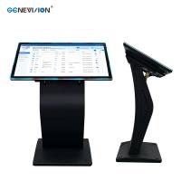 China 32 Inch Touch Screen Kiosk with RGB LED Edge Light and Height-Adjustable Stand for Self-Service Terminal for sale