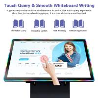 China 32 Inch Touch Screen Kiosk with RGB LED Edge Light and Height-Adjustable Stand for Self-Service Terminal for sale