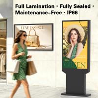 China 55 Inch Outdoor Digital Signage with 3500 Nits High Brightness IP66 Waterproof Double Screens Advertising Display for sale