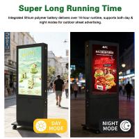 China 55 Inch IP66 Waterproof Full Laminated Outdoor Digital Signage Battery‑Powered Double‑Sided Free Standing LCD Display Stand Mounted for Street Retail Mall Public Place Outdoor Advertising Kiosk for sale
