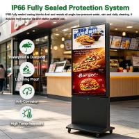 China 55 Inch IP66 Outdoor Advertising Display Dual Sided Battery Powered Digital Signage LCD Display for sale