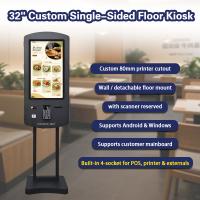 China 32 Inch Capacitive Touch Screen Self Service Kiosk with QR Code Scanner for Restaurant Ordering and Payment for sale