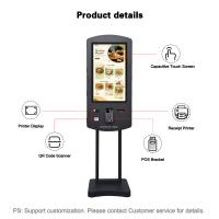 China 32 Inch Capacitive Touch Screen Self Service Kiosk with QR Code Scanner for Restaurant Ordering and Payment for sale