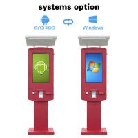 China 32 Inch IP65 Waterproof 2000 Nits Self Service Kiosk Outdoor Payment Kiosk with Canopy and LED Light for sale