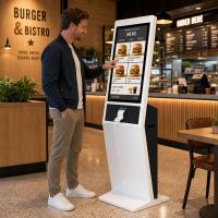 China 32 Inch Floor Standing Self Service Kiosk with Thermal Printer and Touch Screen Self Ordering Kiosk for Restaurant Payment for sale