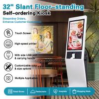 China 32 Inch Floor Standing Self Service Kiosk with Thermal Printer and Touch Screen Self Ordering Kiosk for Restaurant Payment for sale