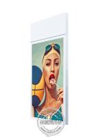China Super Slim Wall Mount LCD Display High Brightness 700 Nits Ceiling Hanging Double Sided Advertising Screen for sale