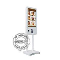 China Self Service Ordering Touch Screen Monitor Kiosk 32 Inch With QR Scanner / Printer for sale