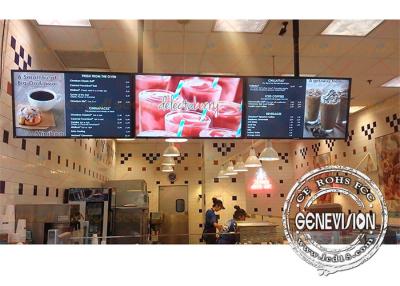 China 43inch 8mm Gap Slim Metal Shell Digital Menu Board Wall Mount LCD Screen Remote Control For Restaurant for sale