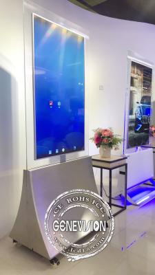 China Dual Sides Android 7.1 WIFI Digital Signage Slim 55'' Floor Stand Transparent OLED Dual Screen Display for sale