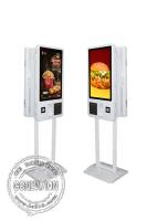 China Metal Floor Standing 32 Inch Double Side Self Service Kiosk payment Touch Screen Bill Acceptor China Factory supplier for sale