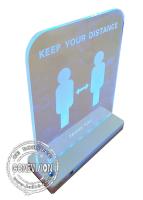 China Battery Powered Acrylic Keep Distance Led Warning Sign for sale