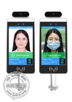 China Android Office Staff Attendance Facial Recognition Thermometer Height Adjustable Body Temperature Check Kiosk for sale