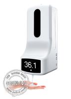 China K9 IR Thermometer Abnormal Temperature Alarm Automatic Hand Gel Dispenser with Drop Tray for sale