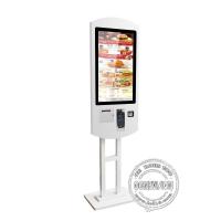 China FHD 1080P 32 inch floor stand self ordering Kiosk with thermal Printer and pagers for restaurant for sale