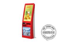 China PC i3 43 Inch Floor Standing Self Ordering Kiosk With NFC Barcode Printer for sale