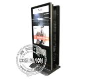 China Dual Screen WiFi LCD Digital Signage 400cd/m2 With Cell Phone Charging Station for sale