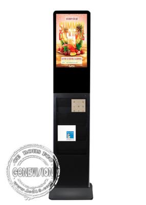 China 22 Inch 1080P LCD Touch Screen Kiosk With Book Shelf for sale