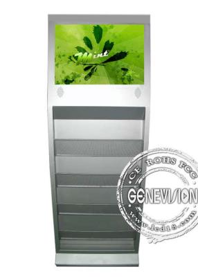 China Floor Standing Kiosk Digital Signage With Newspaper Shelf for sale
