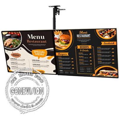 China 43 55 Inch FHD Narrow Bezel  Hanging Wall Mount LCD Display Restaurant Menu Screen for sale