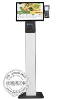 China Touchscreen Self Service Ordering Kiosk With Thermal Printer And POS Holder for sale