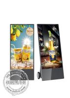 China 43 Inch Portable Outdoor Advertising Display With Battery And Wheels for sale