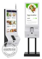 China 32'' Restaurant Twin Touch Screen Self Service KioskWith Printer NFC Card Reader for sale