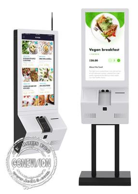 China 32'' Restaurant Twin Touch Screen Self Service KioskWith Printer NFC Card Reader for sale