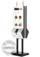 China 32'' Restaurant Twin Touch Screen Self Service KioskWith Printer NFC Card Reader for sale