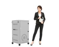 China Public Wireless Two Point Lock Trolley Charging Cart Charging Vault Storage IPad Charging Cabinet for sale