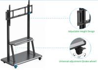 China Adjustable Height Interactive Whiteboard Stand with 100kg Load Capacity and 360° Brake Wheels for 55-86 Inch TVs for sale