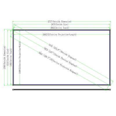 China 120 Inch Interactive Whiteboard Aluminum Alloy Frame Black Color for sale