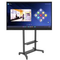 China Adjustable Moving Stand for TV Interactive Whiteboard 55/75/86 inch Silent Wheels for sale