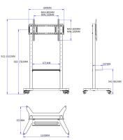 China Adjustable Moving Stand for TV Interactive Whiteboard 55/75/86 inch Silent Wheels for sale