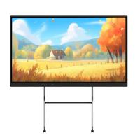 China 98 Inch Smart Black Frame 20 Touch Points Drawing Whiteboard Monitors With Light Sensor Camera Microphone For Meeting for sale