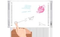 China China factory All In One Android Win Dual System Ceramic 96 Inch Smart Boards Speaker 16:10 Side Bar Projector Boards for University School with Teaching Software for sale
