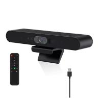 China Black White Easy Installation 4K Webcam Video Conference Camera Usb AI Auto Tracking 2160p Webcam Tracking With Speaker Conference Room Sound for sale