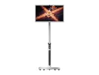 China Factory Sale 32 Inch White Charegable Ktv Restaurant Showing Room Stage Touch Android Panels Tablet With Movable Wheels An Camera And Speakers for sale