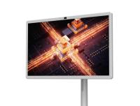 China Factory Sale 32 Inch White Charegable Ktv Restaurant Showing Room Stage Touch Android Panels Tablet With Movable Wheels An Camera And Speakers for sale